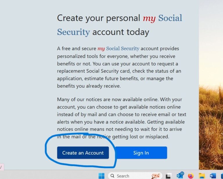 How to create a My Social Security Account - The Medicare Site